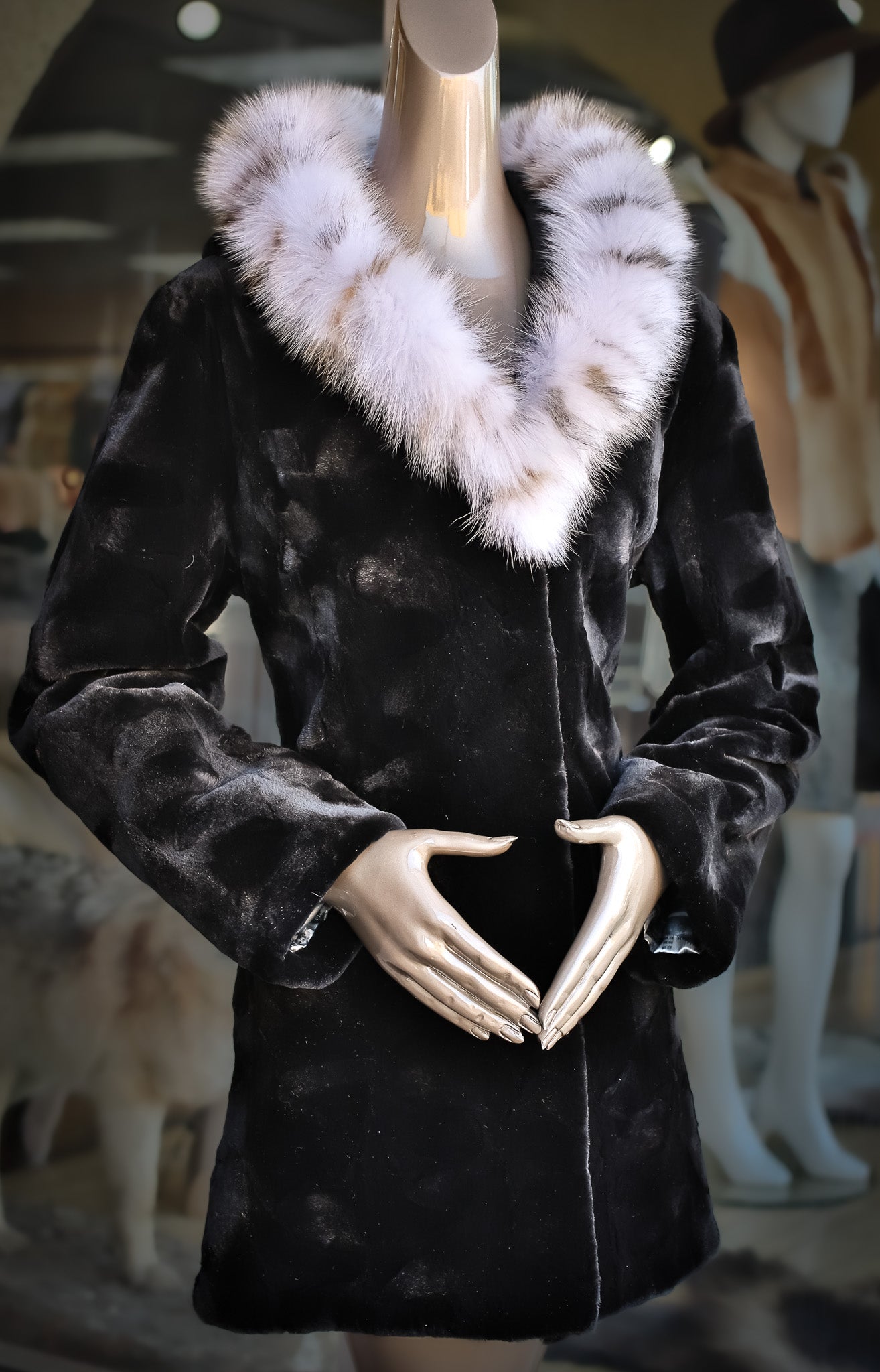 Sheared Sectional Mink Hooded Stroller with Fox Trimmed Ruff – Alaska Fur Gallery, Inc.