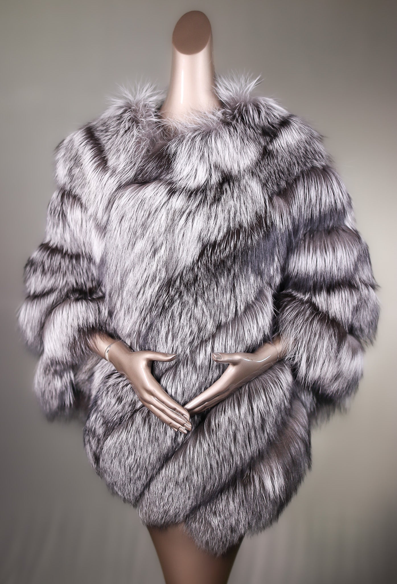 Natural Fox A-Line Poncho – Alaska Fur Gallery, Inc.