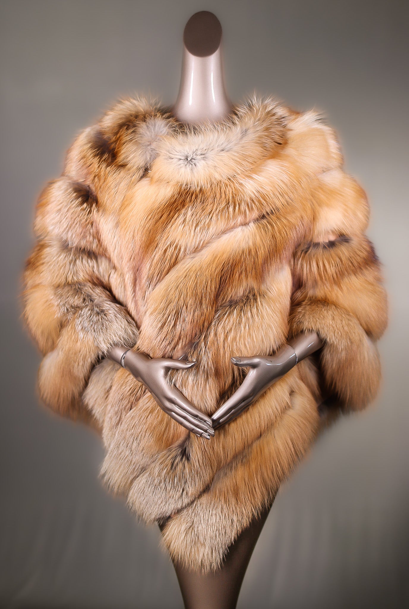 Natural Fox A-Line Poncho – Alaska Fur Gallery, Inc.