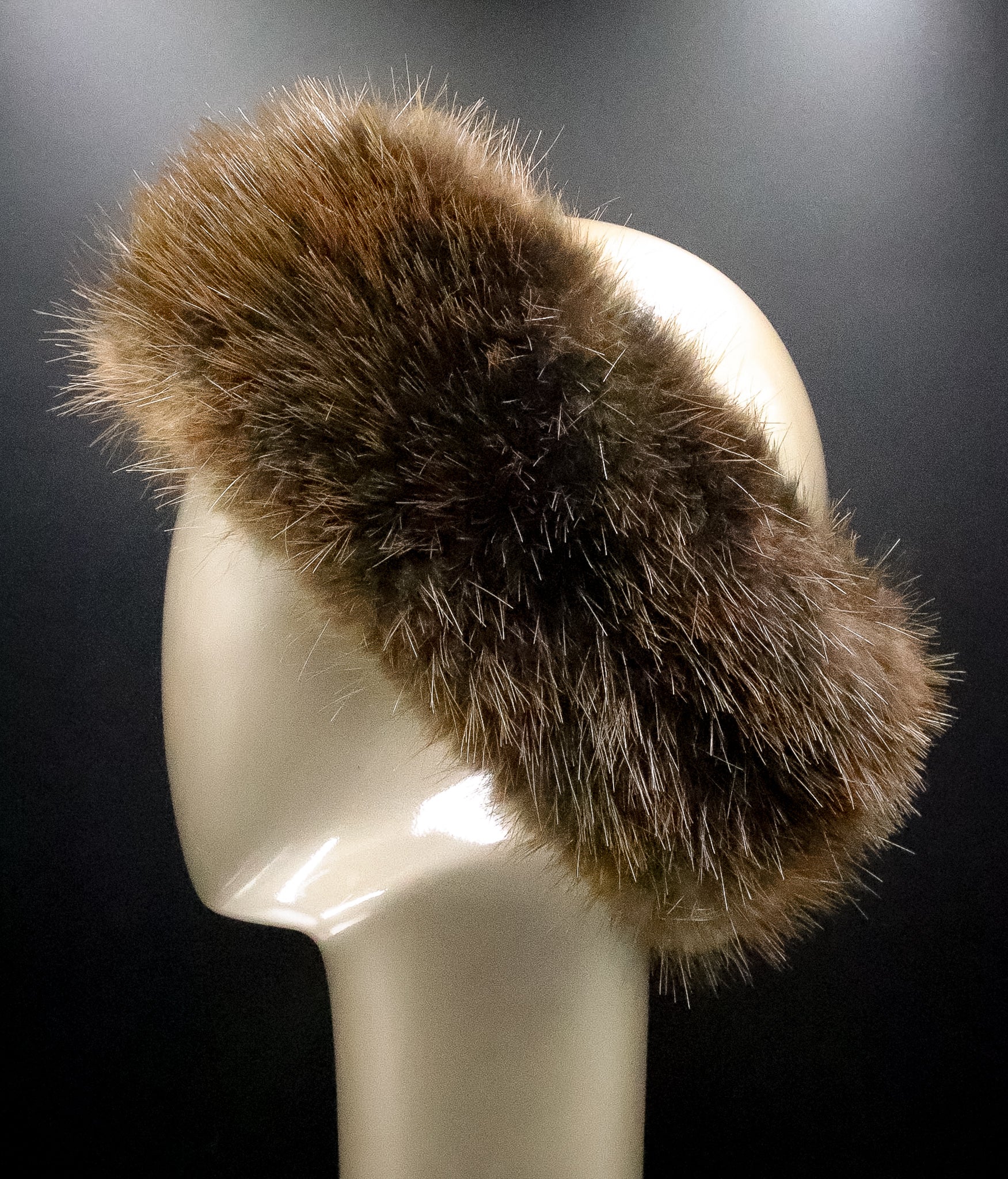 Natural Brown Long Hair Beaver Headband with Velcro – Alaska Fur ...