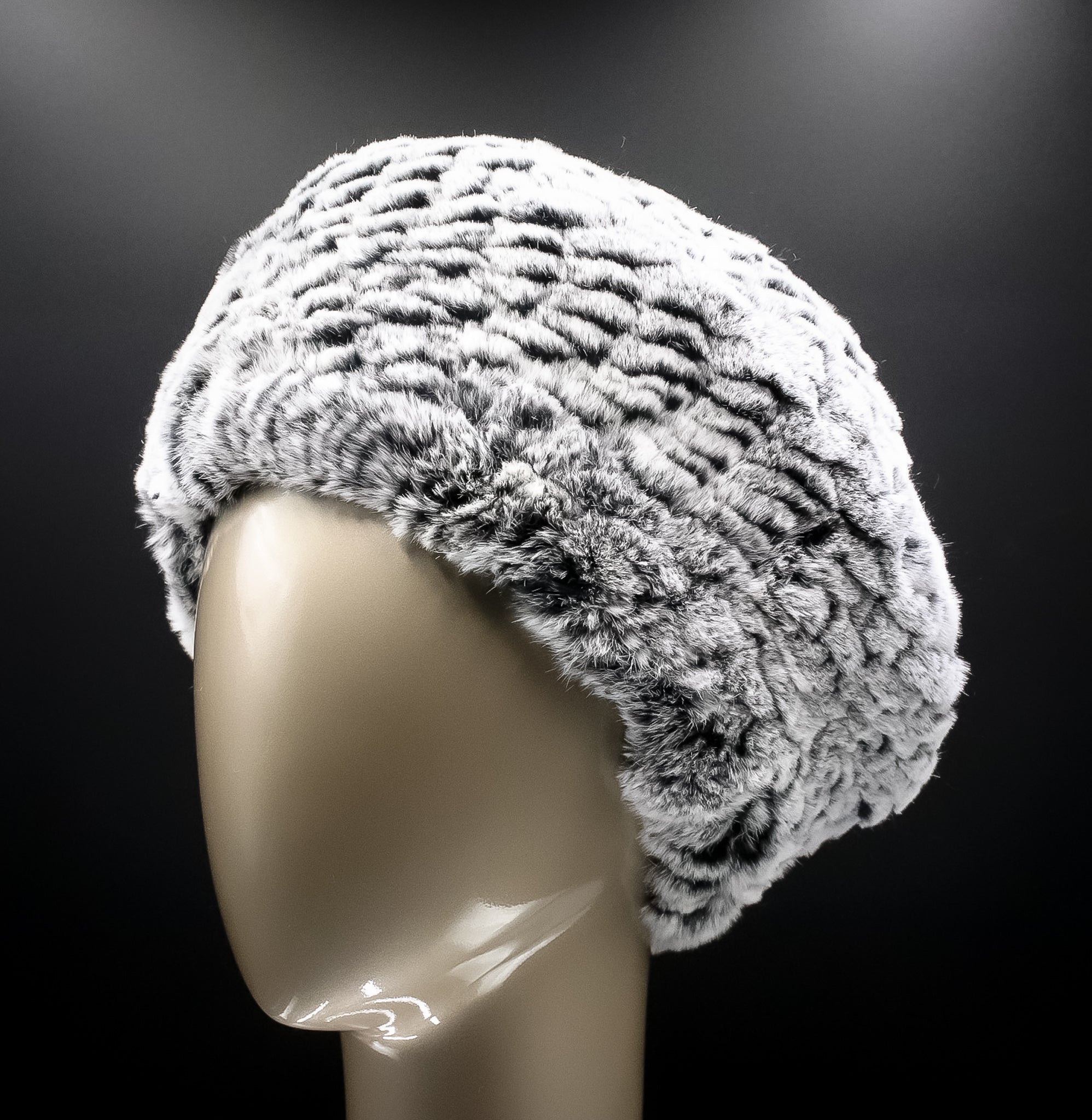Knitted Chinchilla Rex Rabbit Beret – Alaska Fur Gallery, Inc.