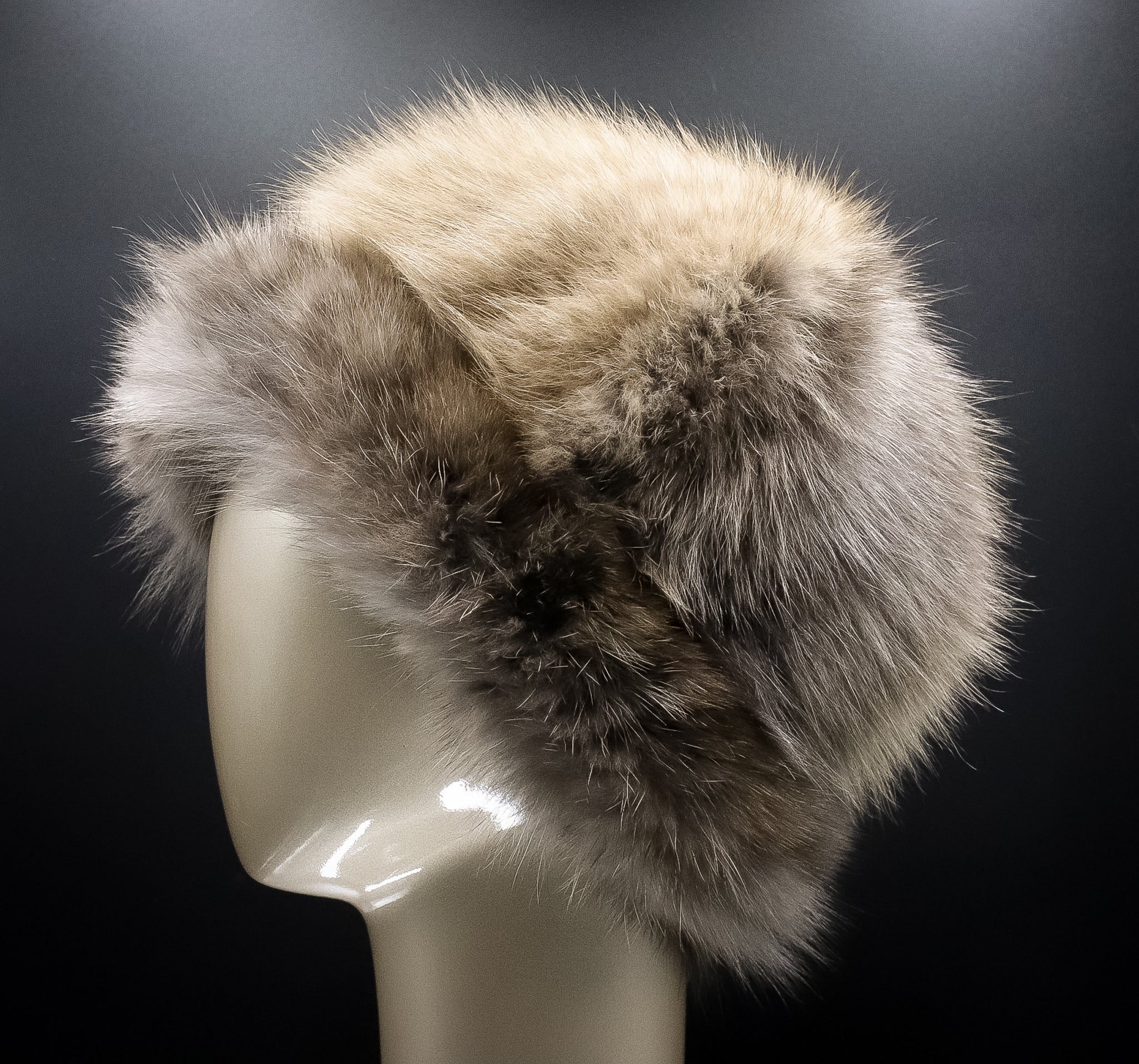 Knitted Two-Tone Natural Sable Hat – Alaska Fur Gallery, Inc.