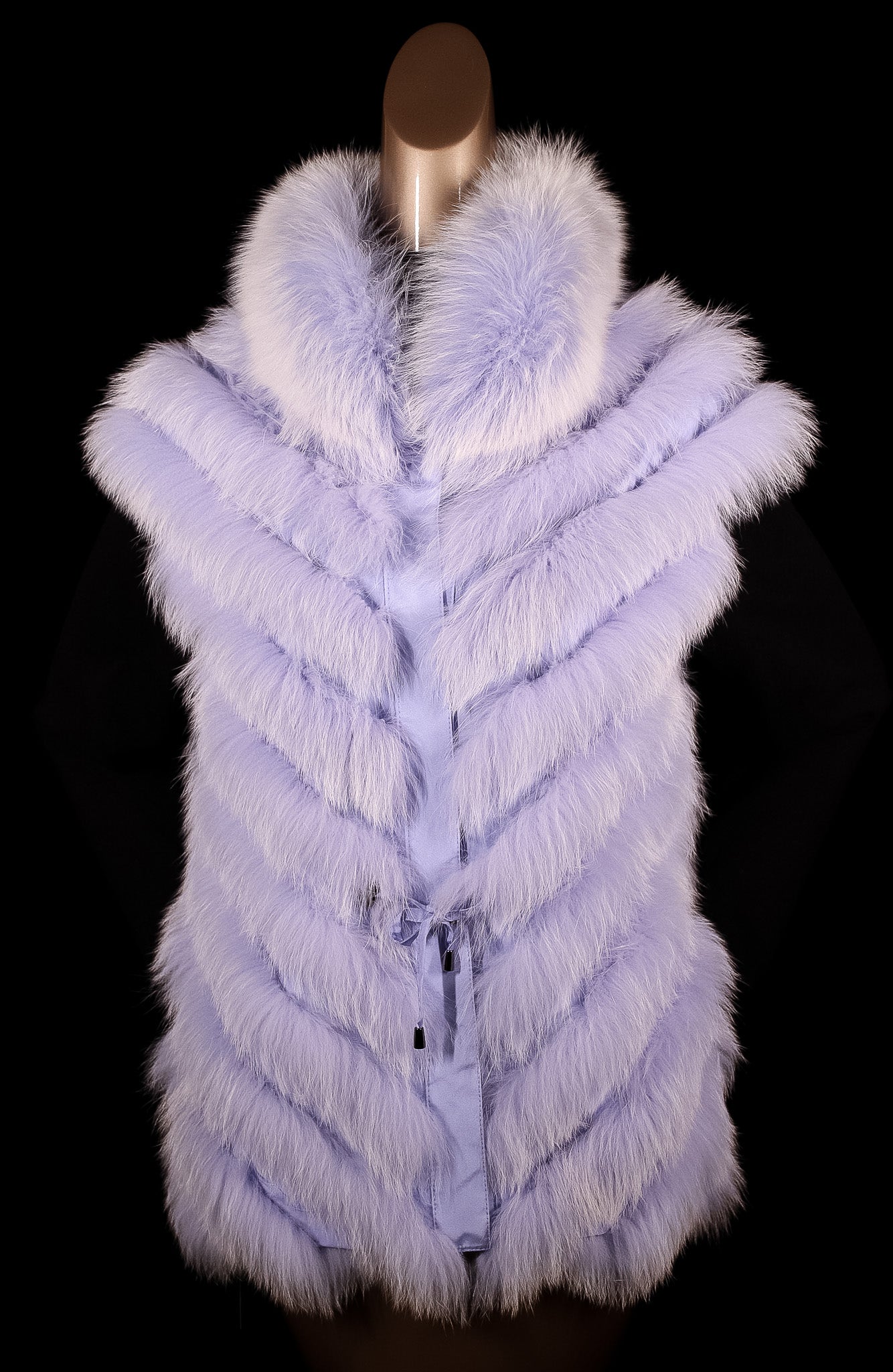 Chevron-Striped Fox Vest Reversible to Silk – Alaska Fur Gallery, Inc.